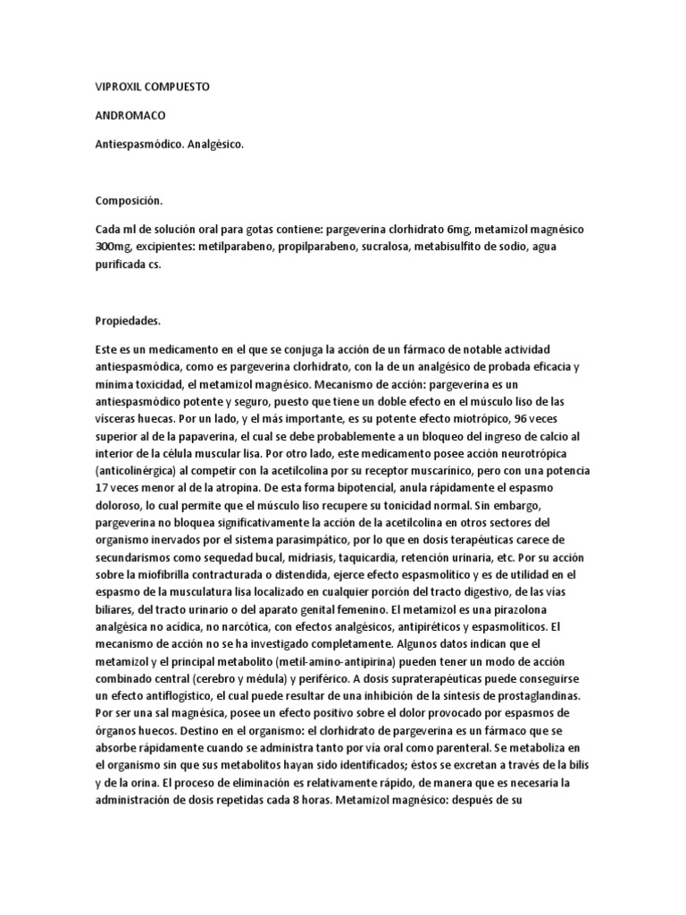 Viproxil Compuesto | PDF | Medicamentos con receta | Farmacología