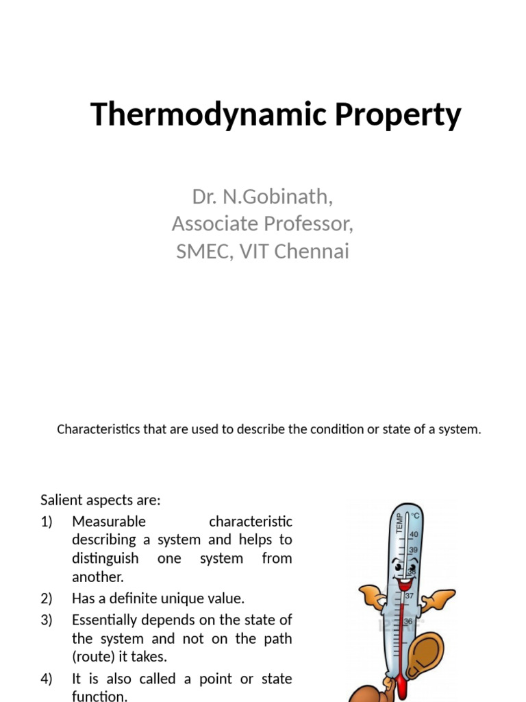 Thermodynamic Properties and Equilibrium | PDF | Thermodynamic ...