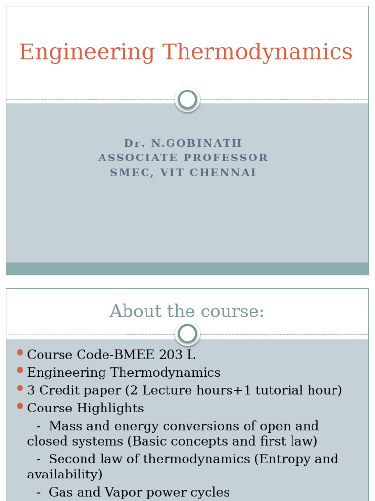 1.introduction To Thermodynamics | PDF | Thermodynamics | Heat
