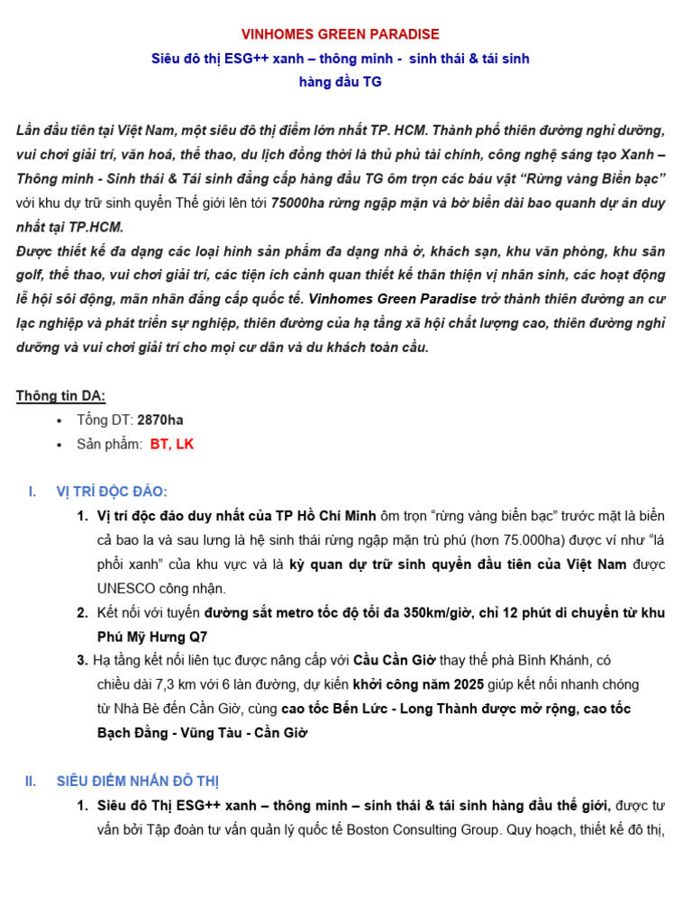 Cần Giờ - Fact Sheet - 1 | PDF