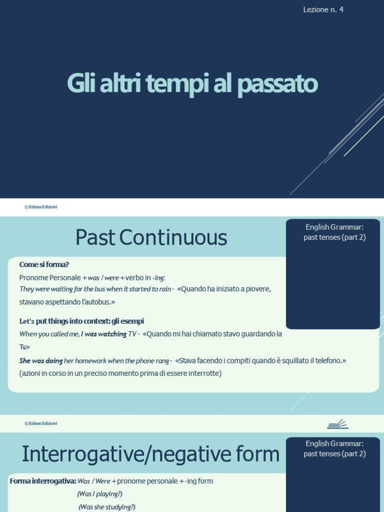 Lezione 4 - Gli Altri Tempi Al Passato | PDF | English Grammar ...