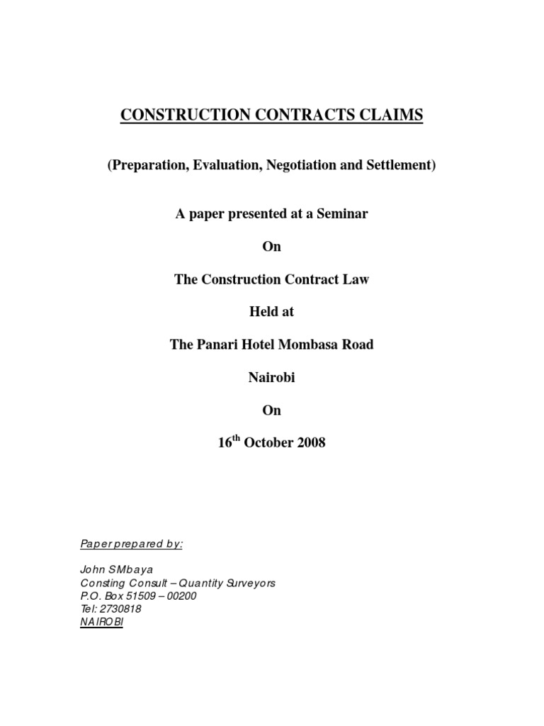 Construction Contract Claims | PDF