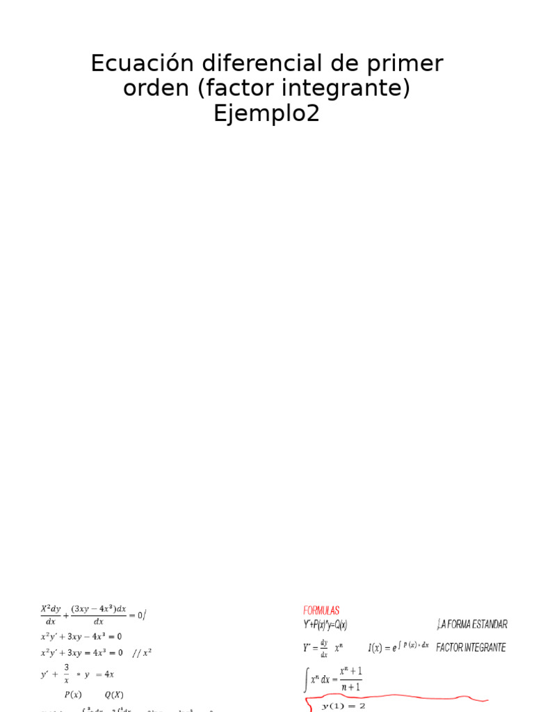 Ecuación Diferencial de Primer Orden (Factor Integrante | PDF