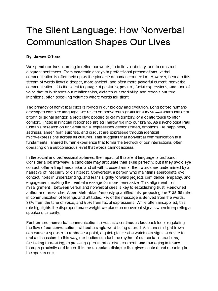 Understanding the 7% Rule in Body Language | PDF | Nonverbal ...