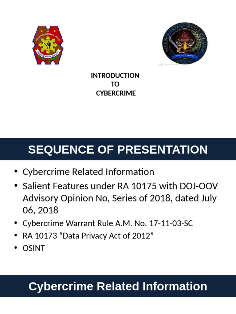 Intro To Cybercrime SAF | PDF | Search Warrant | Cybercrime