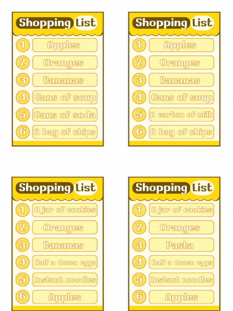 Shopping List | PDF