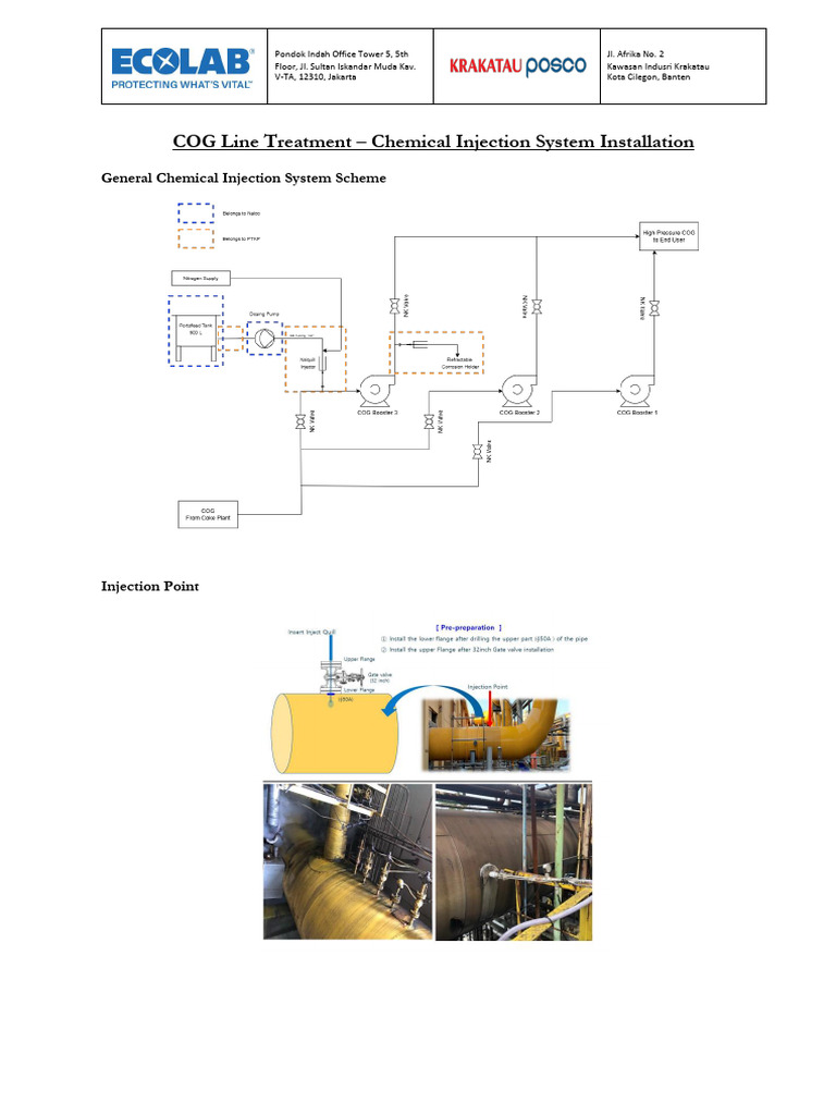 Chemical Injection System Installation SOP | PDF | Pump | Pipe (Fluid ...