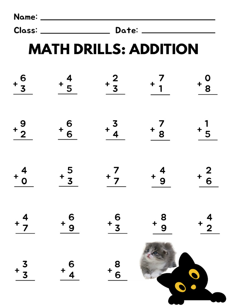 Math Drills Addition Worksheet | PDF