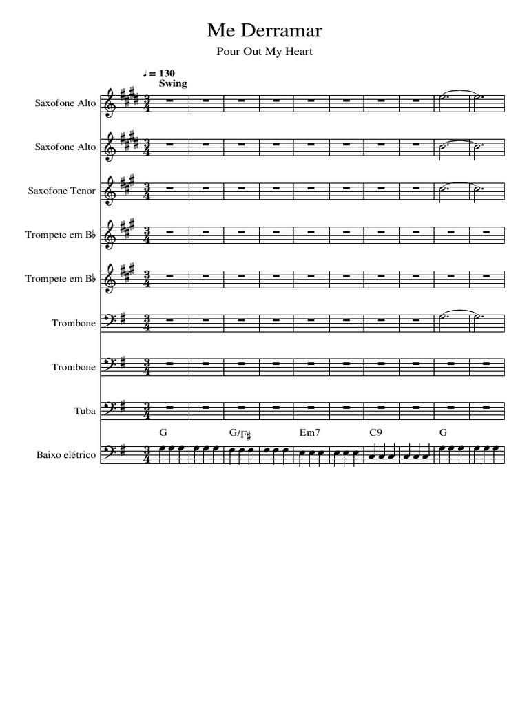 Partitura "Me Derramar" | PDF | Música popular americana | Jazz