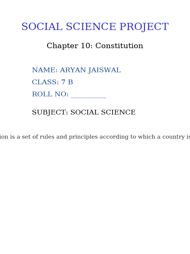 Constitution Overview for 7th Grade | PDF