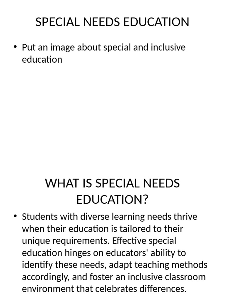 Special Needs and Inclusive Education Guide | PDF | Special Education ...