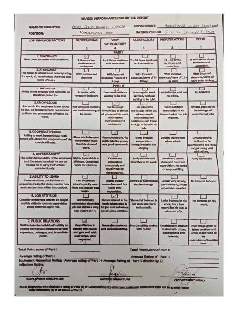I. Certificate of Performance Rating | PDF