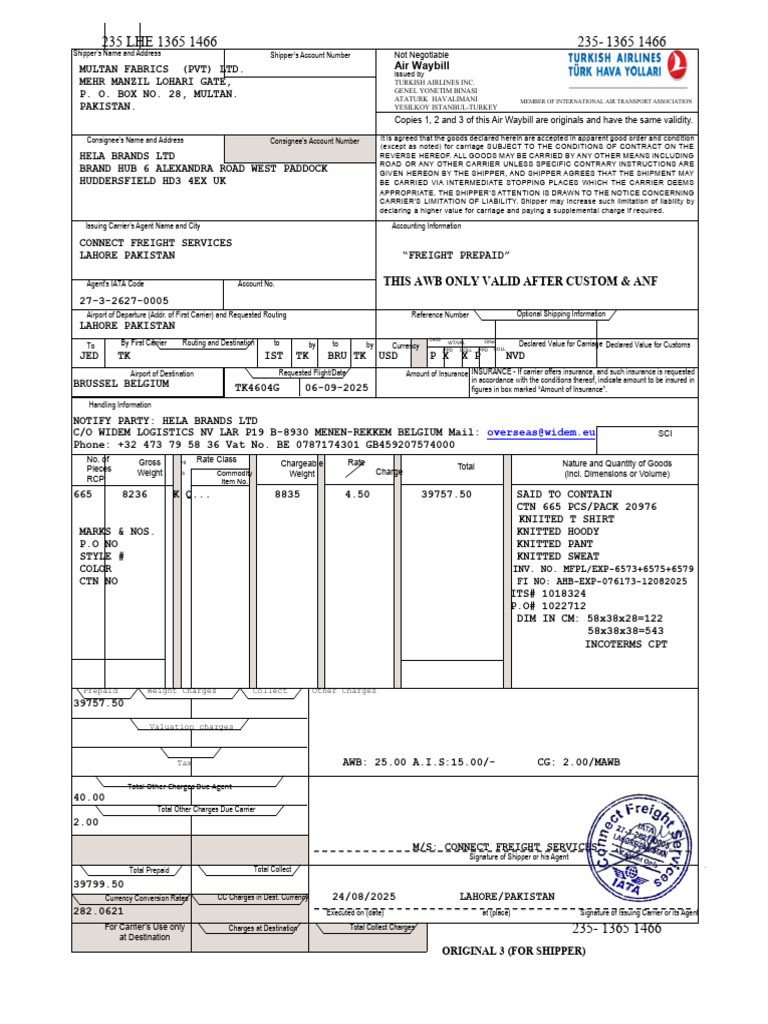 Air Waybill Details and Conditions | PDF | Business Documents | Supply ...