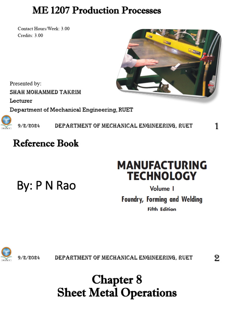 Sheet Metal Operation | PDF