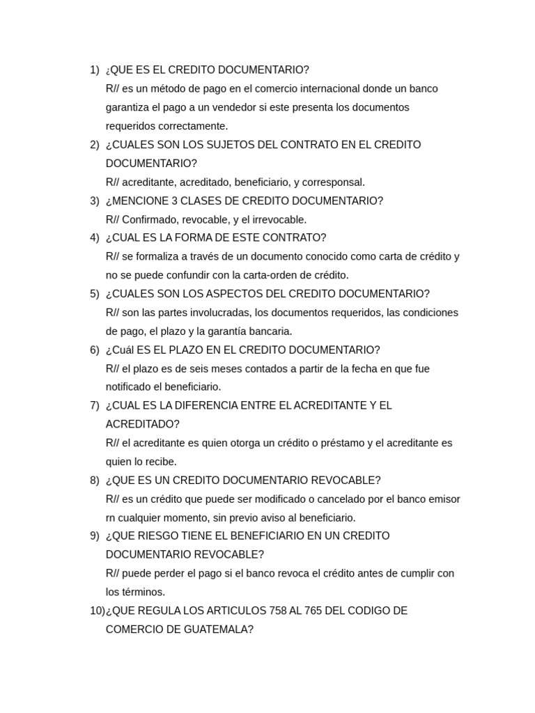 Guía Completa sobre Crédito Documentario | PDF