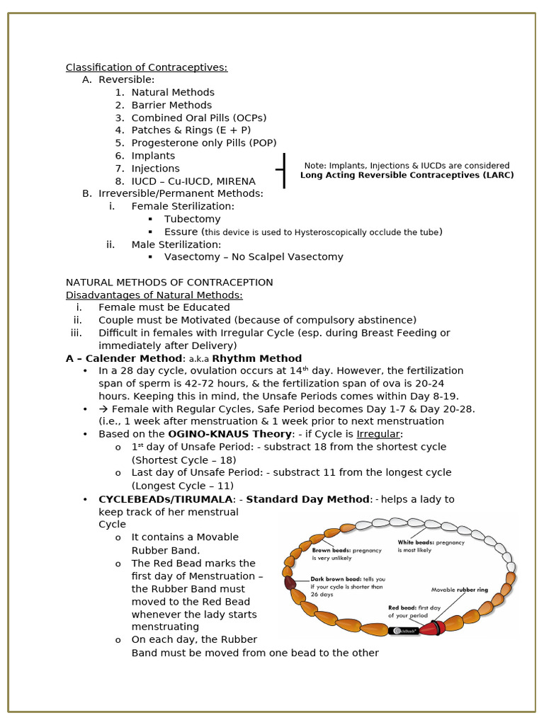 Comprehensive Guide to Contraceptive Methods | PDF | Birth Control ...