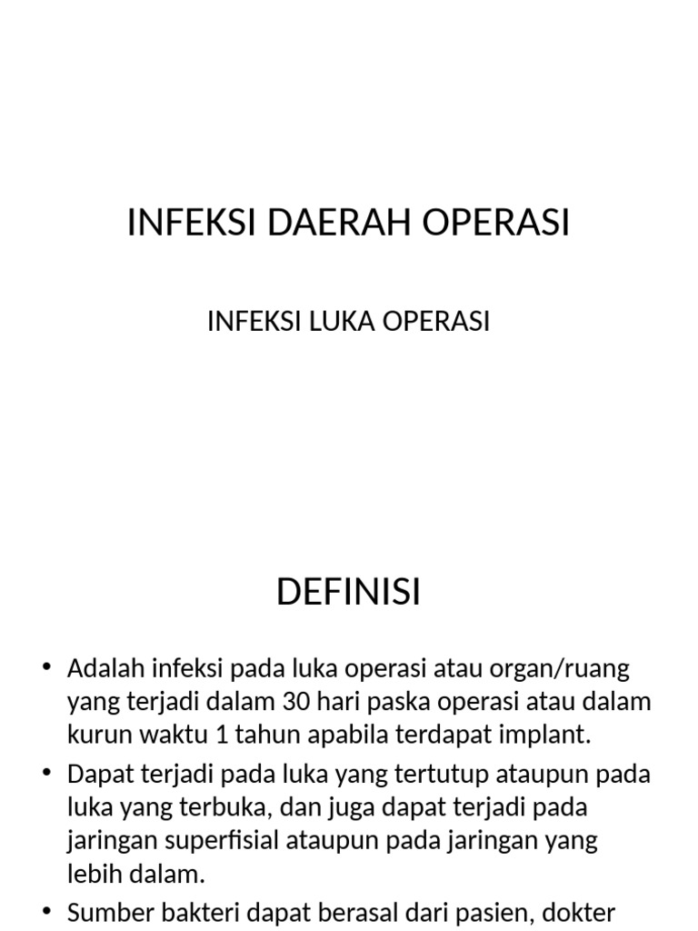 Infeksi Daerah Operasi | PDF