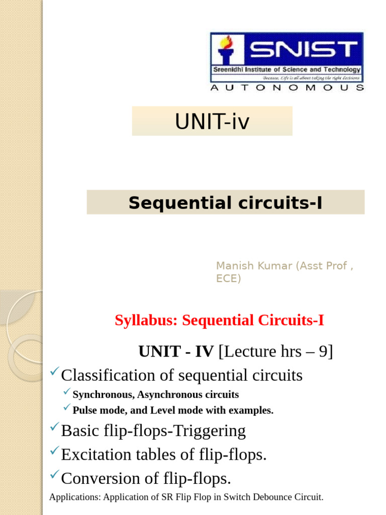 DLD Unit IV Mod2 | PDF | Digital Technology | Electrical Circuits