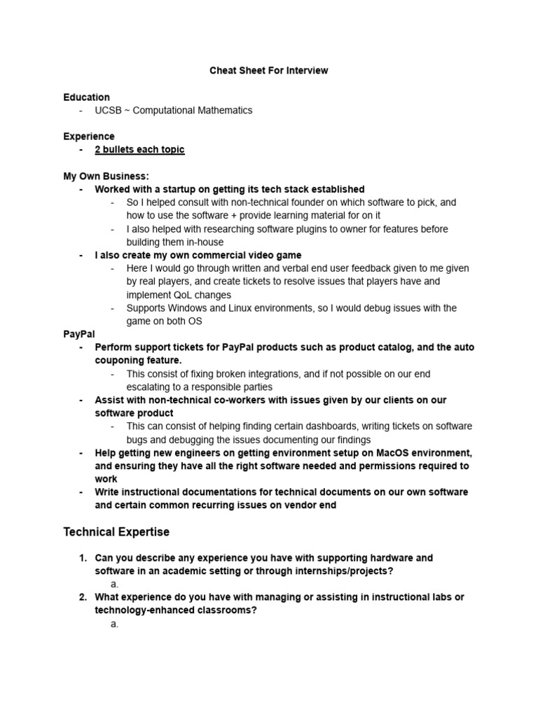 Mathematics Job Interview Notes | PDF | Software | Computing