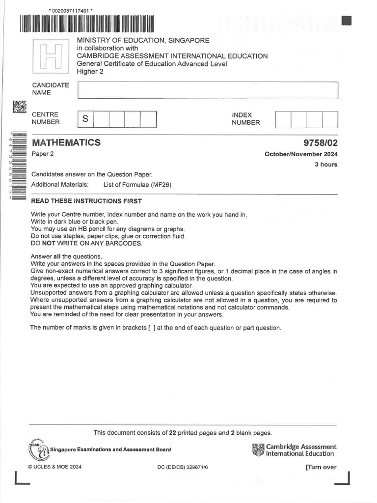 2024 H2 Math P2 3 | PDF