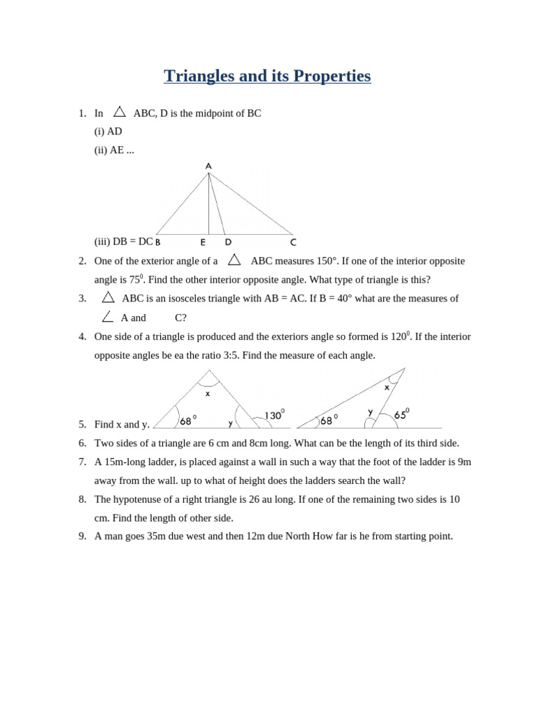 Triangles and Its Properties 3. | PDF