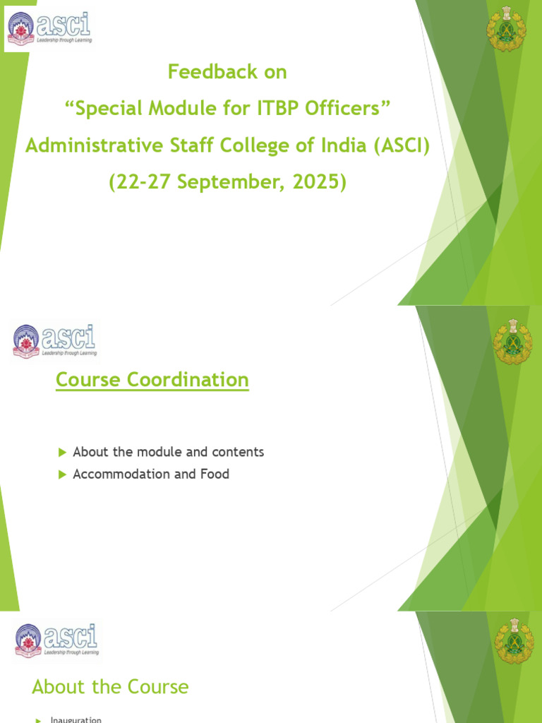 ITBP Officers Training Module Overview | PDF