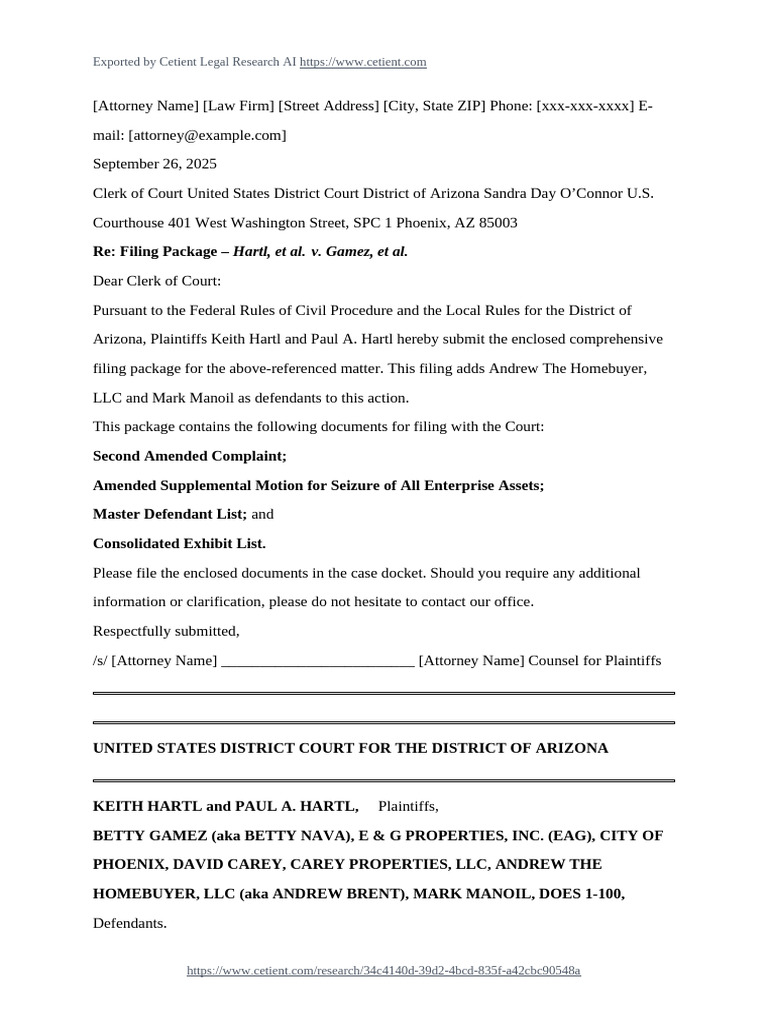 Court Filing Package | PDF | Racketeer Influenced And Corrupt ...