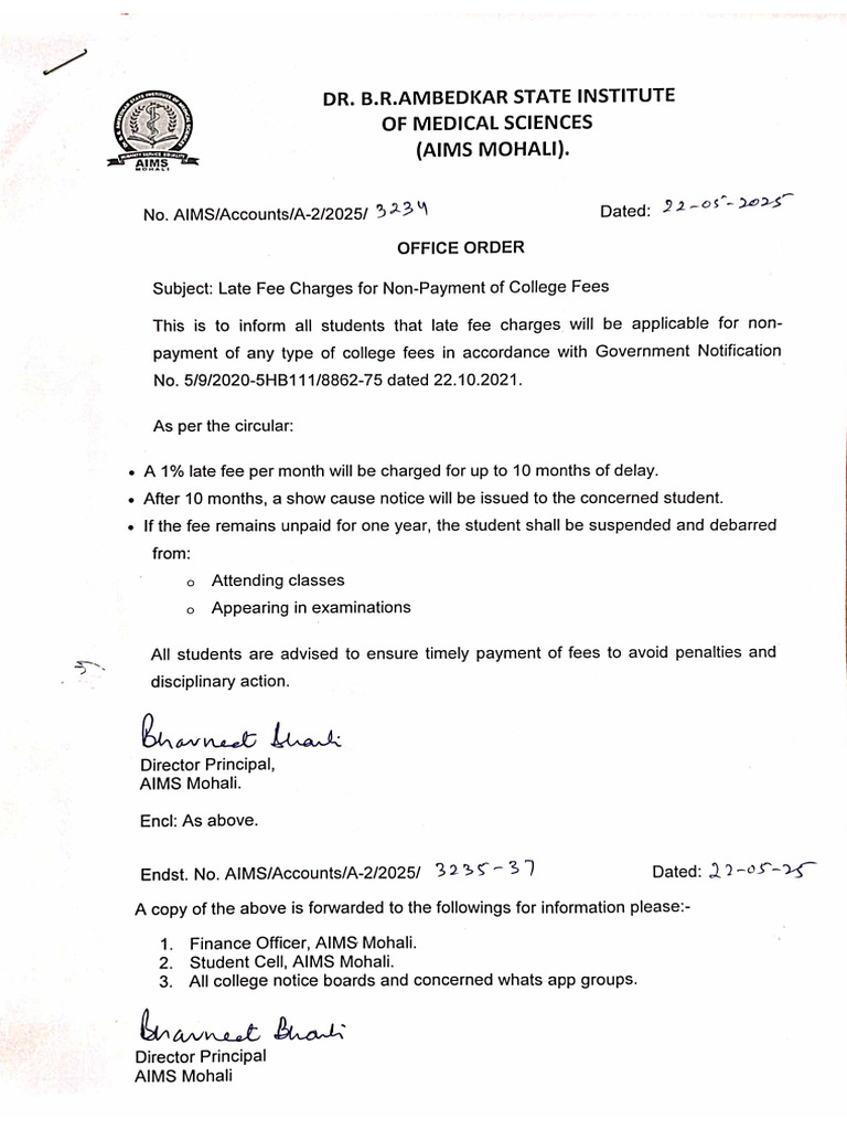 Late Fee Order | PDF