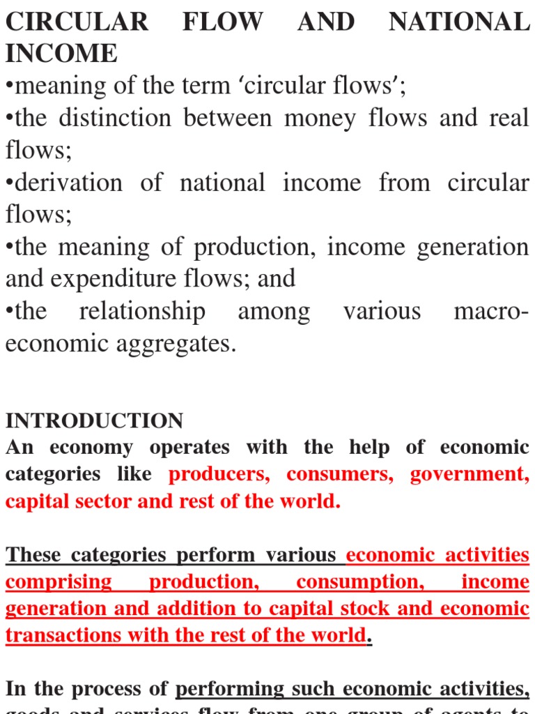 Circular Flow of Diagram | PDF | Saving | Measures Of National Income ...