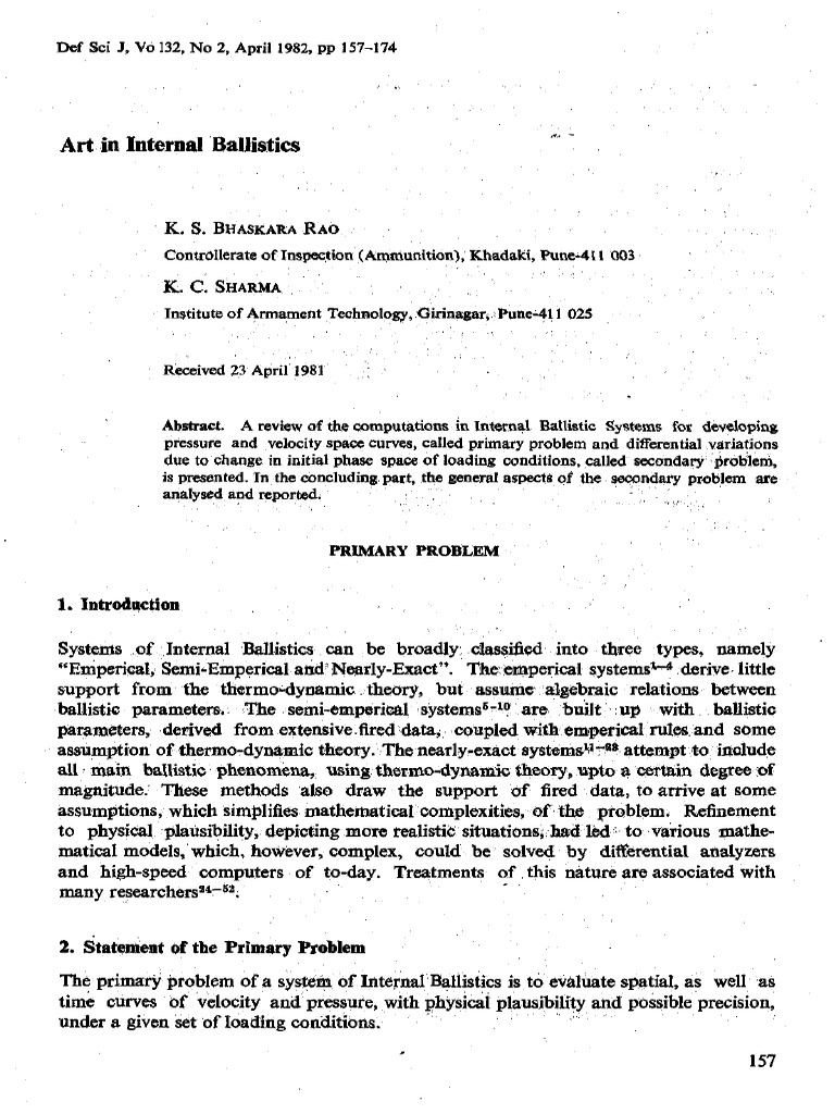 Art in Internal Ballistics | PDF | Gases | Gun Barrel