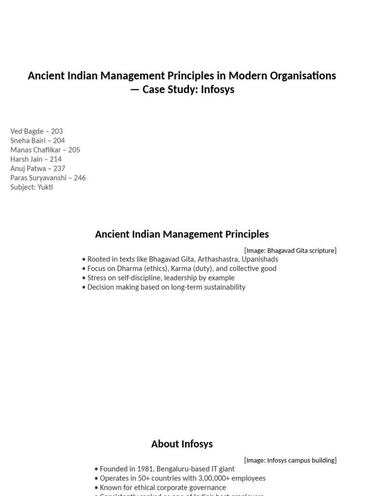 Ancient Indian Management at Infosys | PDF