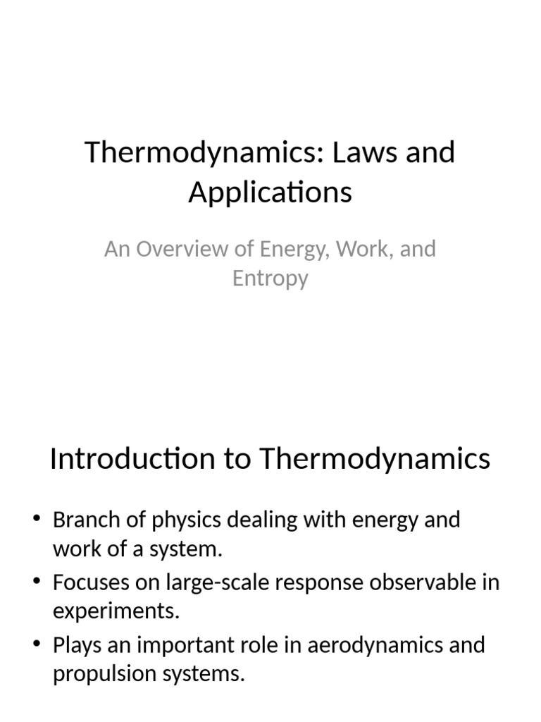 Thermodynamics Presentation | PDF