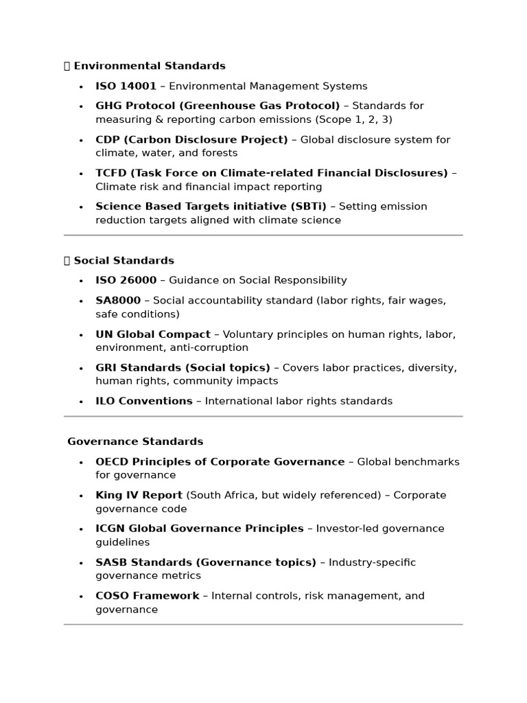 ESG Standards | PDF
