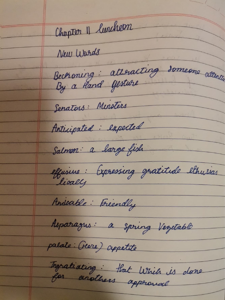 Luncheon Notes | PDF