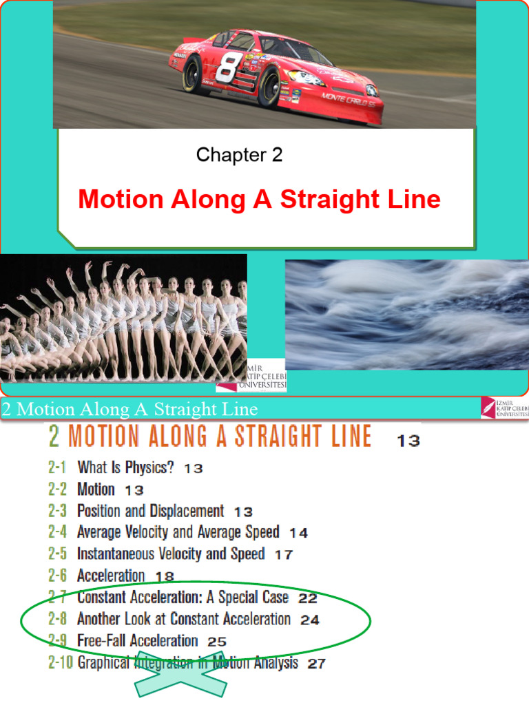 Ch02 Lecture Motion Along A Straight Line | PDF | Velocity | Acceleration