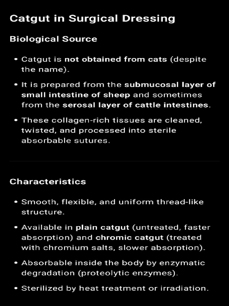 Catgut in Surgical Dressing | PDF