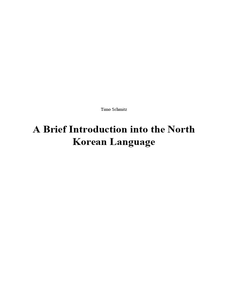 North Korean Language Overview | PDF | Korean Language | Grammatical Tense