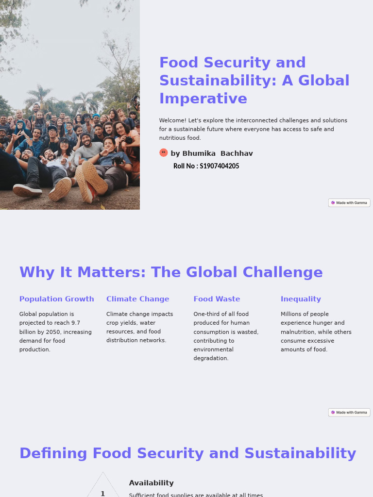 Global Food Security & Sustainability Insights | PDF | Agriculture ...