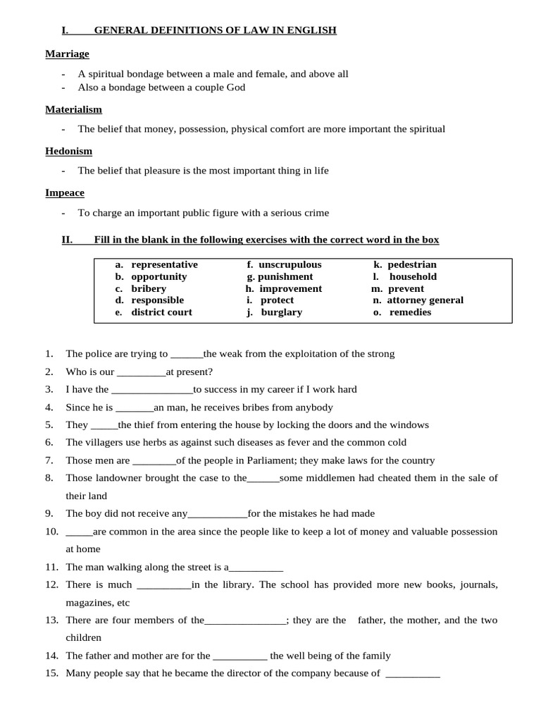 General Definitions of Law in English Fix | PDF