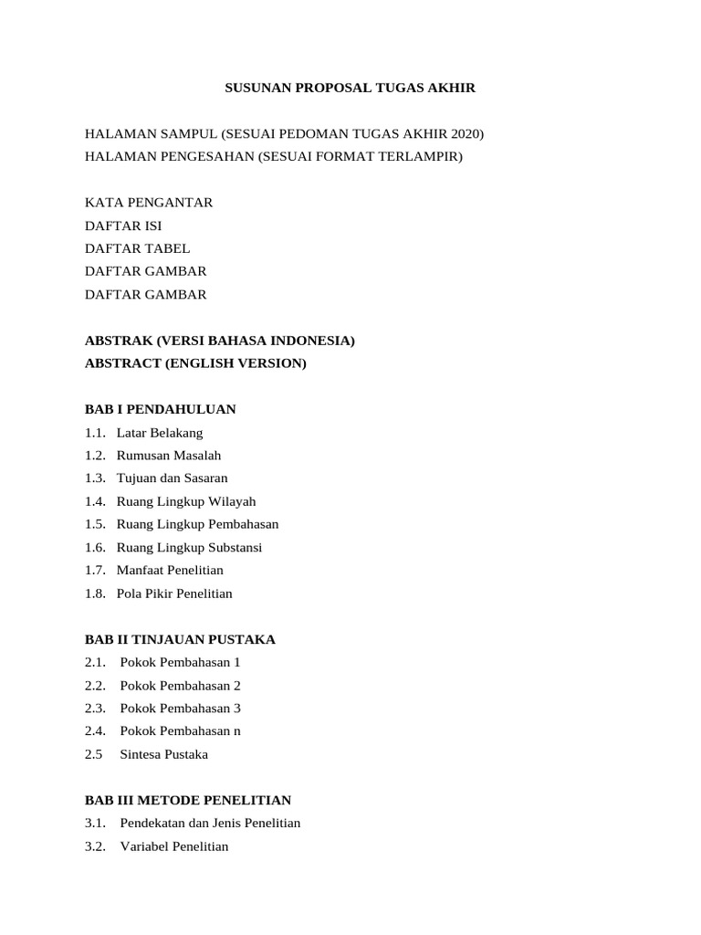 Susunan Proposal Tugas Akhir | PDF