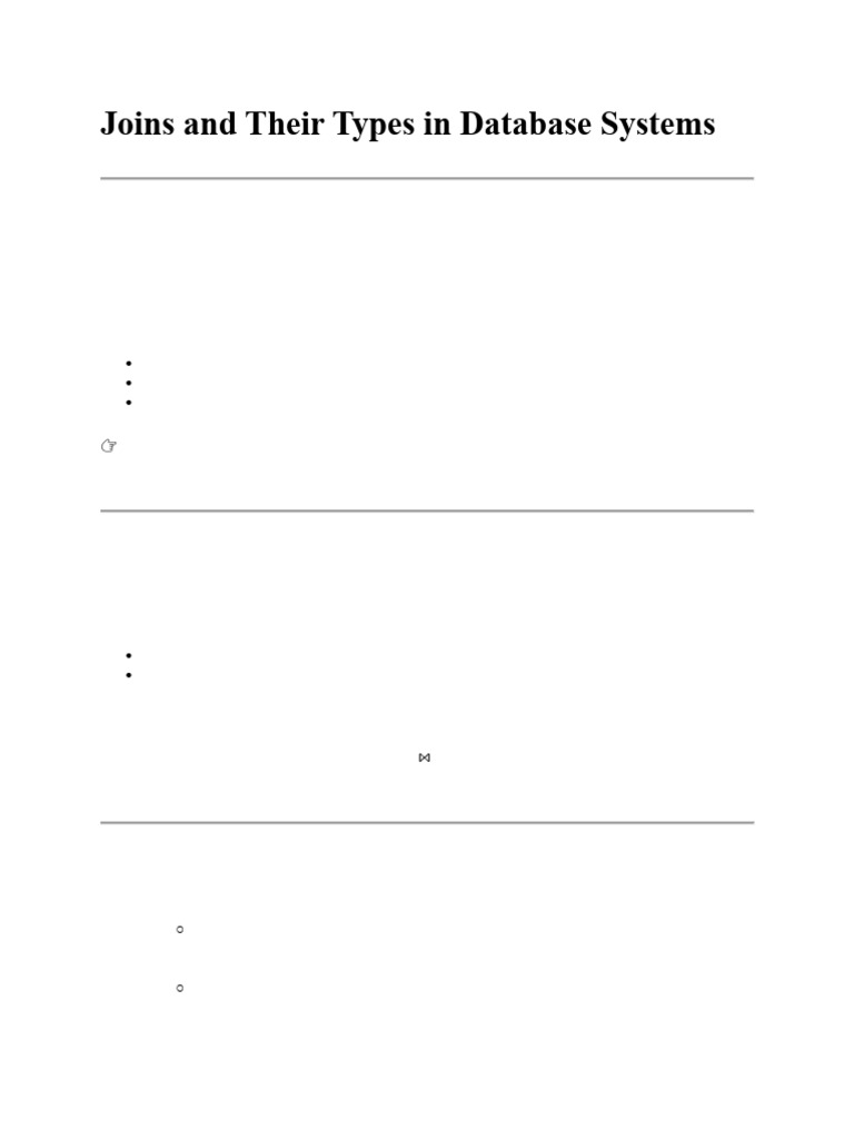 Joins and Their Types in Database Systems | PDF | Relational Database ...