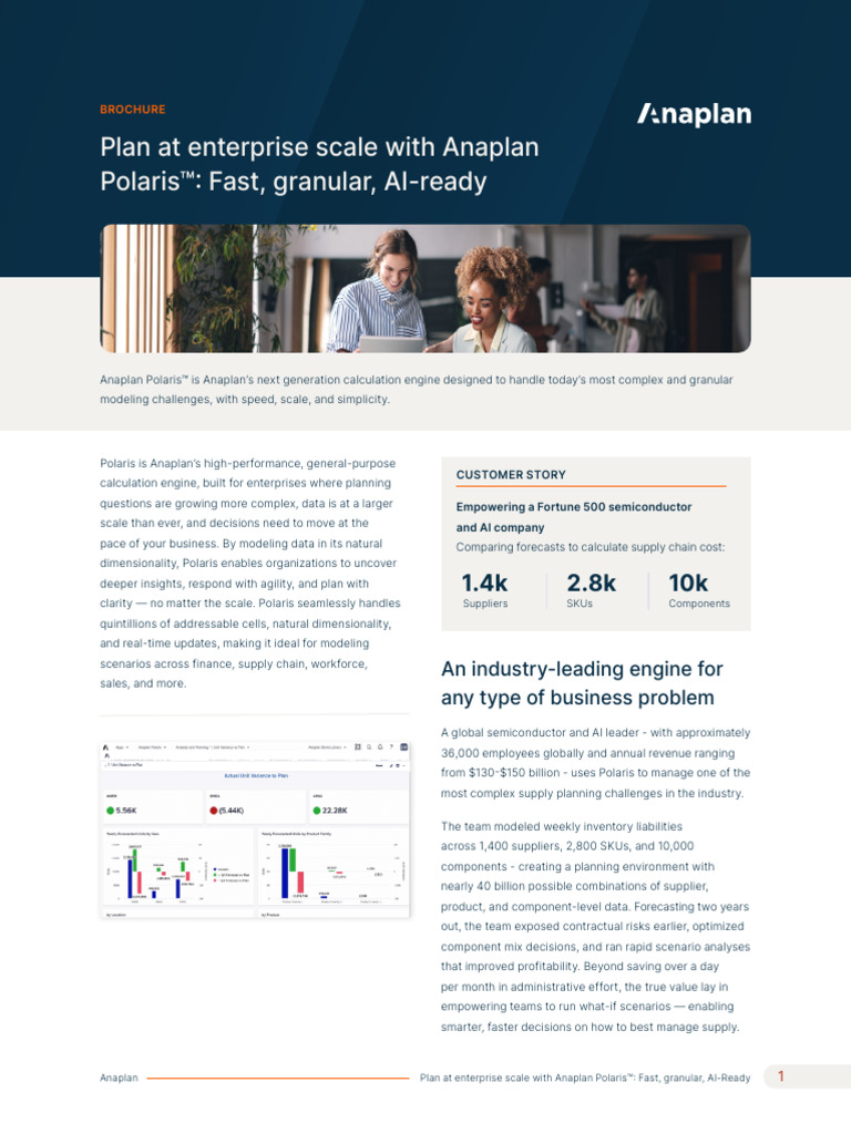 Anaplan Polaris: Scalable Planning Engine | PDF | Supply Chain ...
