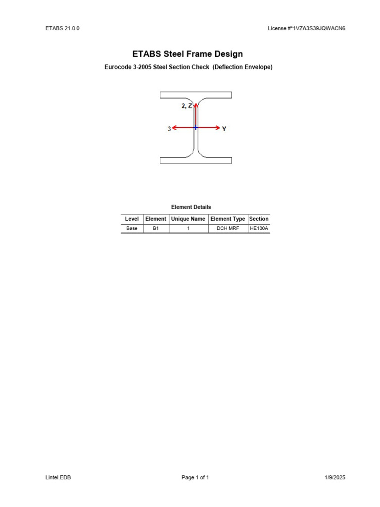 ETABS Steel Frame Design: Eurocode 3-2005 Steel Section Check ...