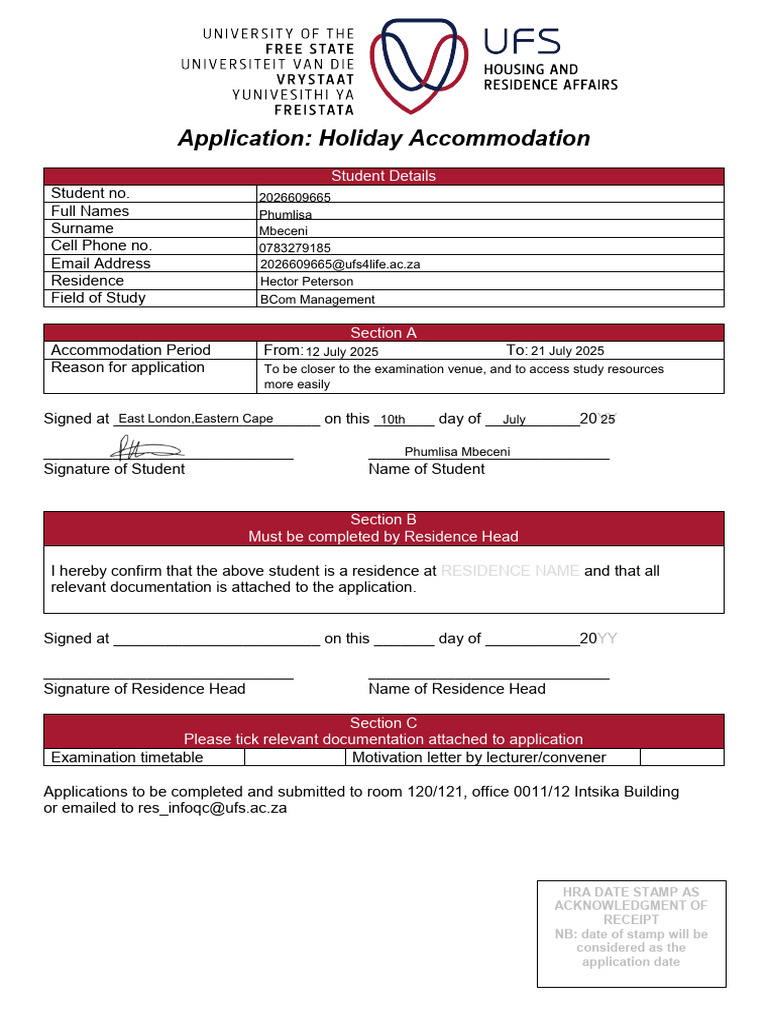 Application Form Holiday Accommodation QQ Edited Edited | PDF