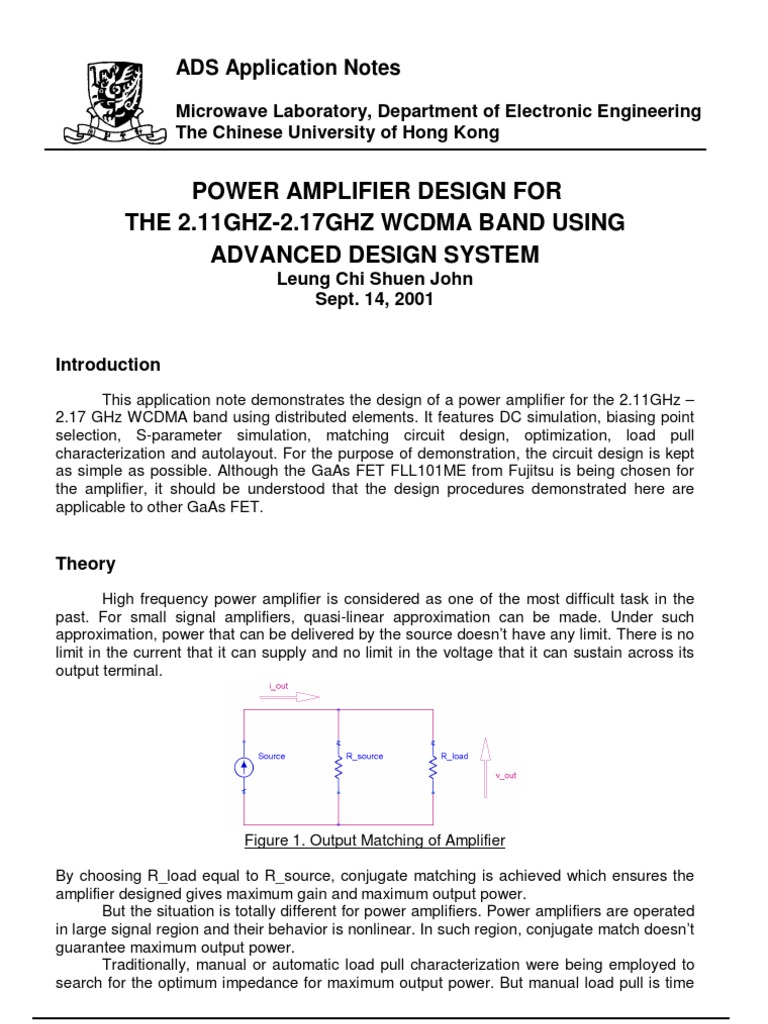 Power Amplifier Application Note | PDF | Amplifier | Telecommunications Engineering