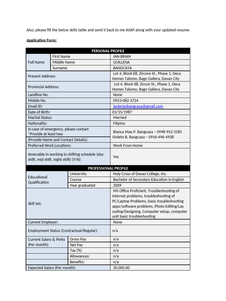 Safeway Job Application Details | PDF | Computing