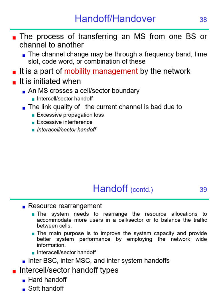 Interacell Handoff Management Techniques | PDF | Cellular Network ...