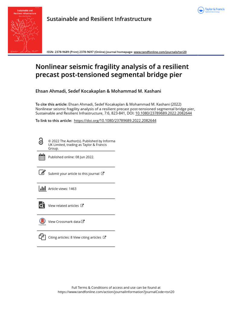 Nonlinear Seismic Fragility Analysis of A Resilient Precast Post ...
