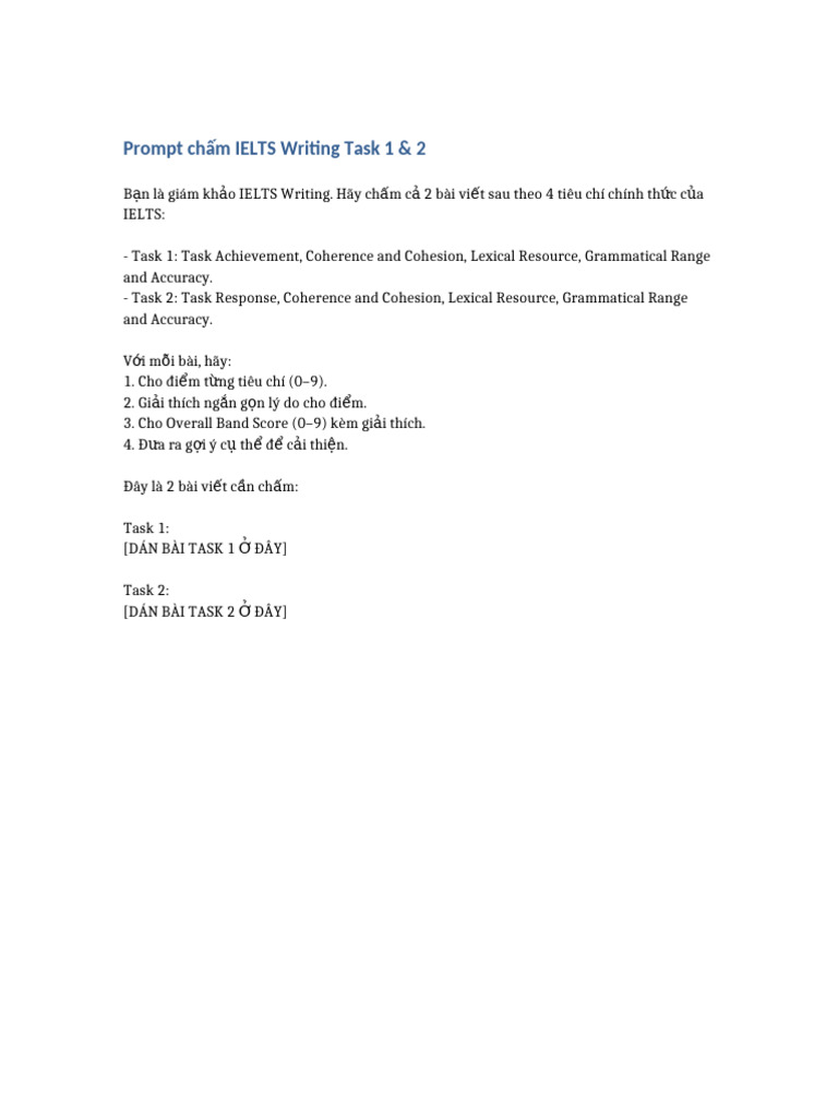 Prompt Cham IELTS Writing | PDF
