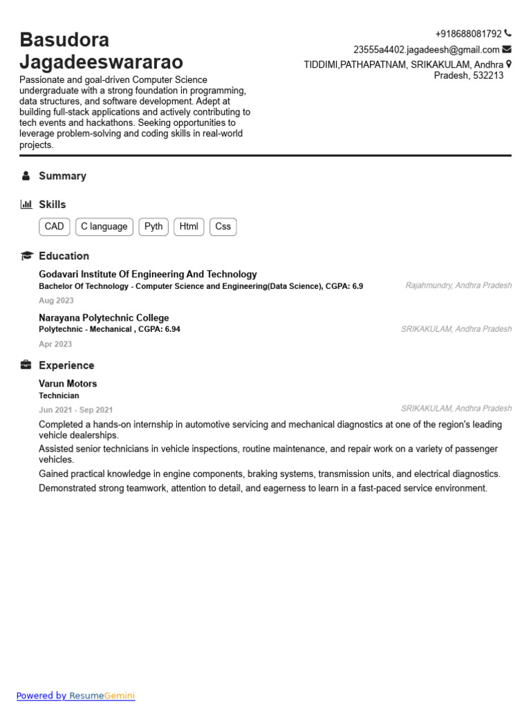 Jagadeesh Resume | PDF